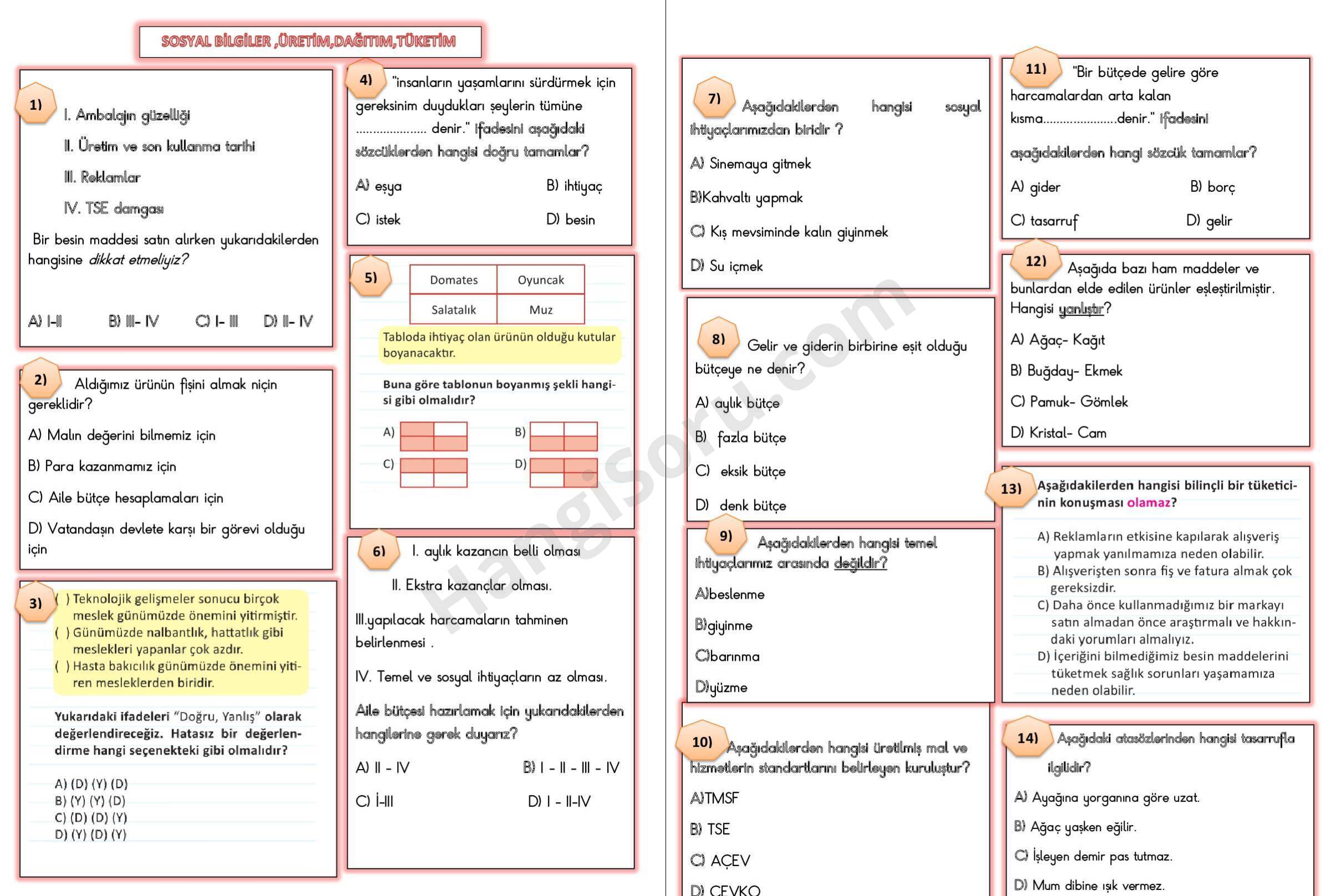 5. Sınıf Sosyal Bilgiler Testleri PDF İndir - HangiSoru 5. Sınıf Sosyal Bilgiler Testleri PDF İndir - HangiSoru